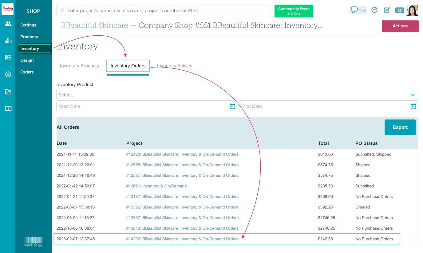 Company Shops - Inventory