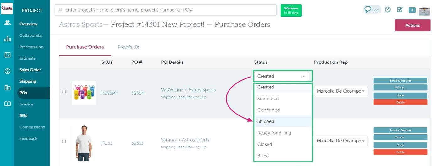Purchase Order Stages