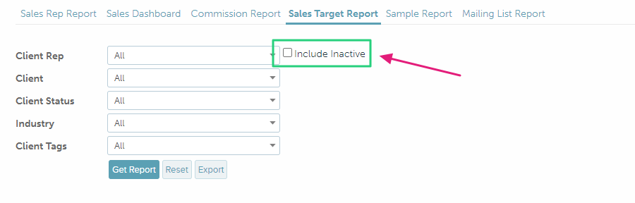 Sales Target Report